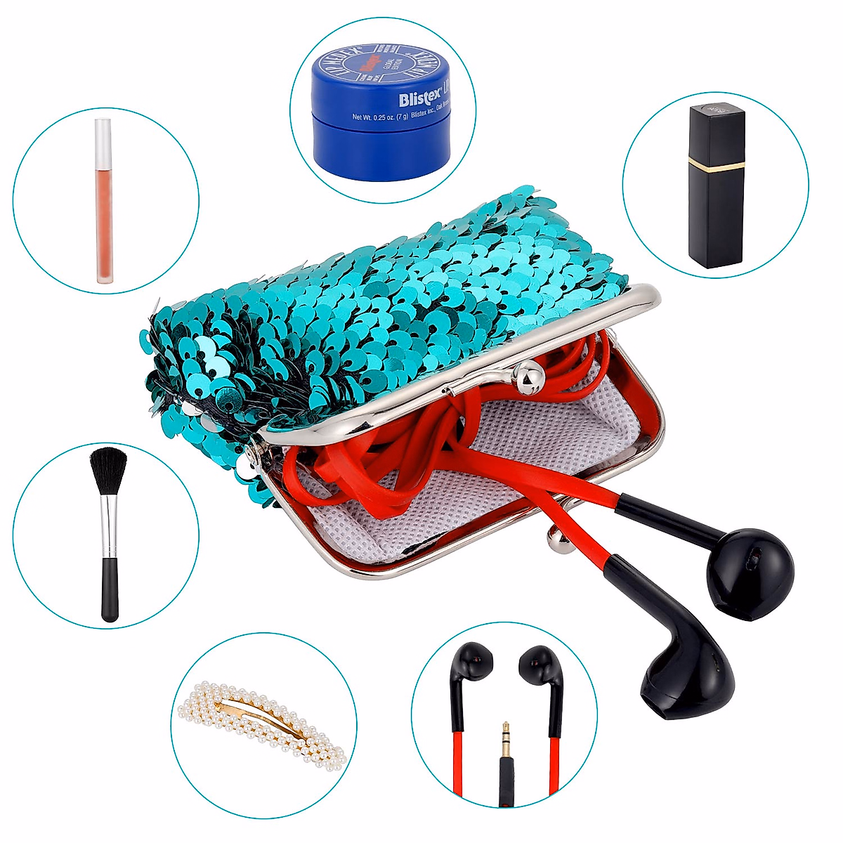 Boao 9 Pieces Sequin Coin Purses Reversible Sequins Mini Wallets Magic Flip Sequins Wallets Purses for Party Favors Gifts