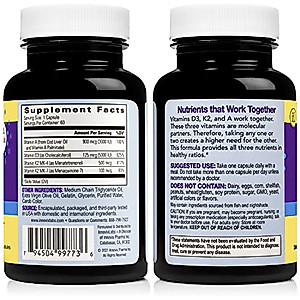 InnovixLabs Vitamin D3 K2 Supplement - 5000 IU D3 with Vitamin K2 MK7 & MK4 - ADK Vitamin Combo for Absorption - K2 D3 Vitamin Supplement - Supports Immune System, Heart & Bones - 60 Capsules