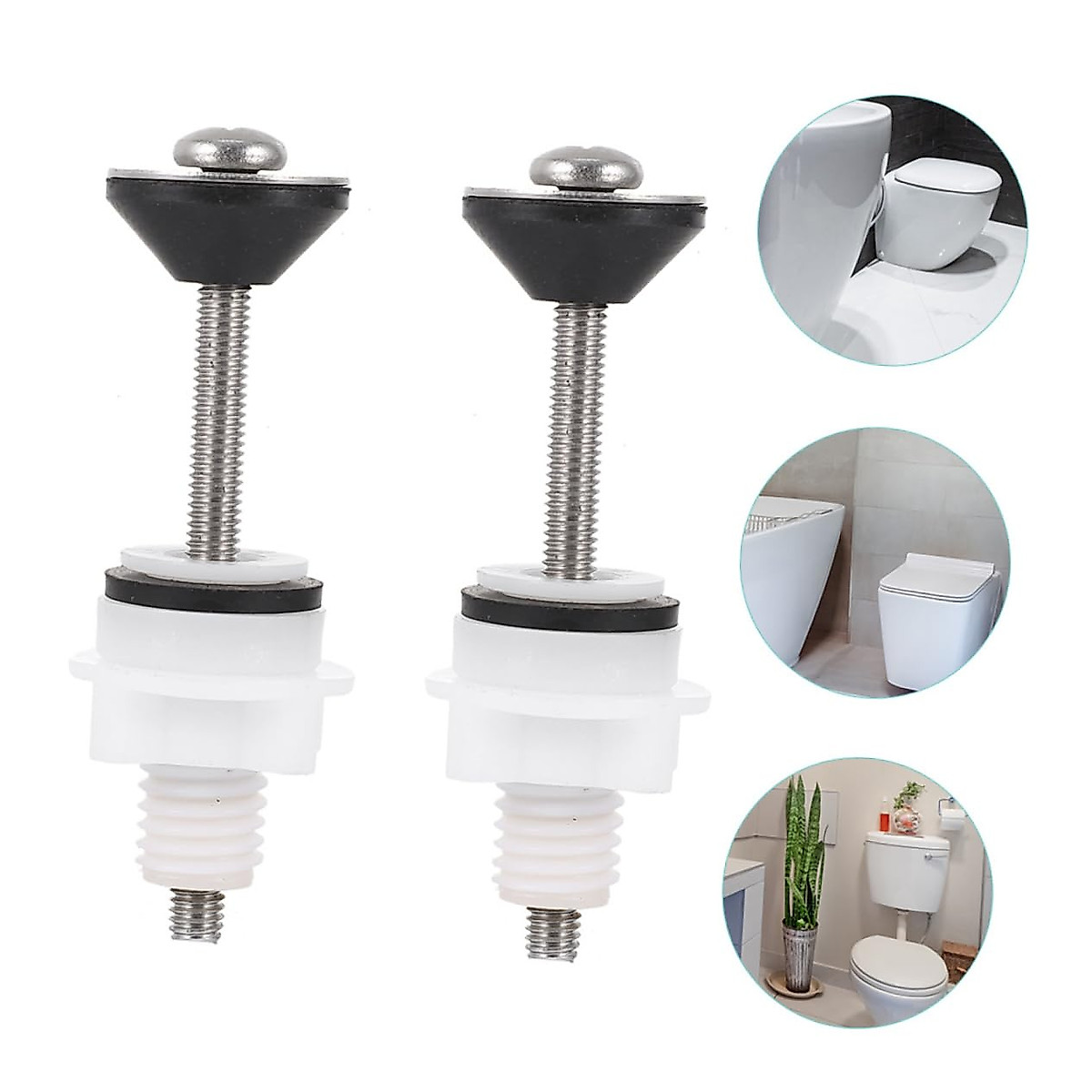 Angoily 2pcs Water Tank Fixing Screw Heavy Duty Toilet Bolts Toilet Screws Toilet Seats Bolts Replacement Stainless Steel Hinges Toilet Seats Screws Replacement Metal Toilet Lid