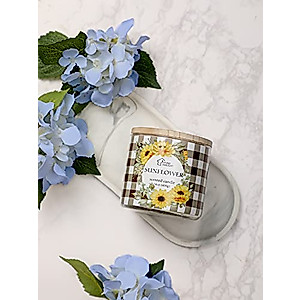 Sunflower Candle Sunflower Scented Candle 3 Wicks Large Candle, 14 oz