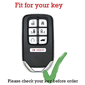 KUNIO Car Key Fob Cover Case Fit for Honda Odyssey Elite Ex EX-L 2019 2020 Key Protective Cover Keychain Leather Key Holder Blue