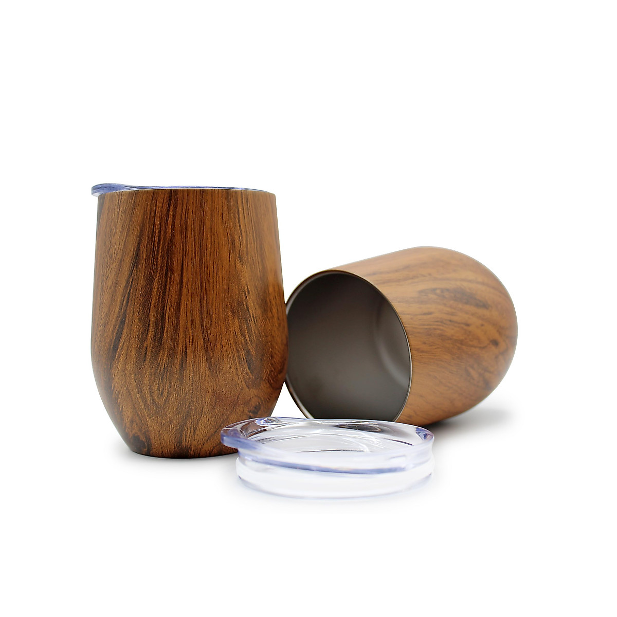 Intuition Trading Company Stainless Steel Stemless Insulated Wine Tumbler with Lid Set, 12oz, Set of 2, Double-Wall Vacuum-Insulated for Wine, Coffee, Cocktails