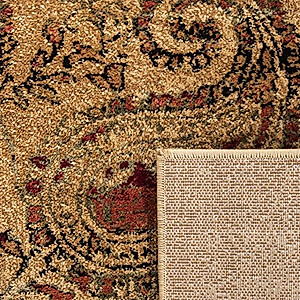 SAFAVIEH Lyndhurst Collection 2'3" x 16' Beige / Multi LNH224A Traditional Paisley Non-Shedding Living Room Bedroom Runner Rug