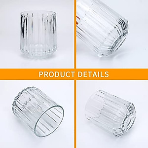 QAPPDA Drinking Glasses Set of 12,Clear Mixed Glassware Set,Vintage Ribbed 13oz Highball Glasses&10 oz Rocks Glasses,Origami Style Everyday Glassware for Cocktail,Whiskey,Juice,Water