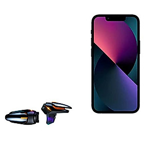 BoxWave Gaming Gear Compatible With Apple iPhone 13 mini - Touchscreen QuickTrigger Auto, Trigger Buttons Autofire Gaming Mobile FPS - Jet Black