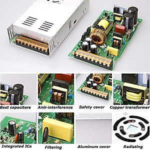 JOYLIT 12V Power Supply 30A 360W, Universal Regulated Switching Transformer AC 110V/220V to DC 12 Volt 30Amp Adapter for LED Strip Lights, 3D Printer, CCTV Camera, Radio Project
