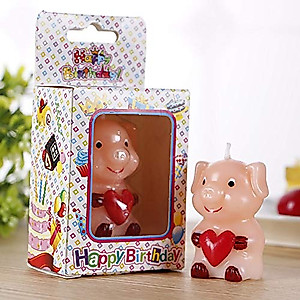 Joewyle Cake Topper Birthday Candles Decorations Little Pig