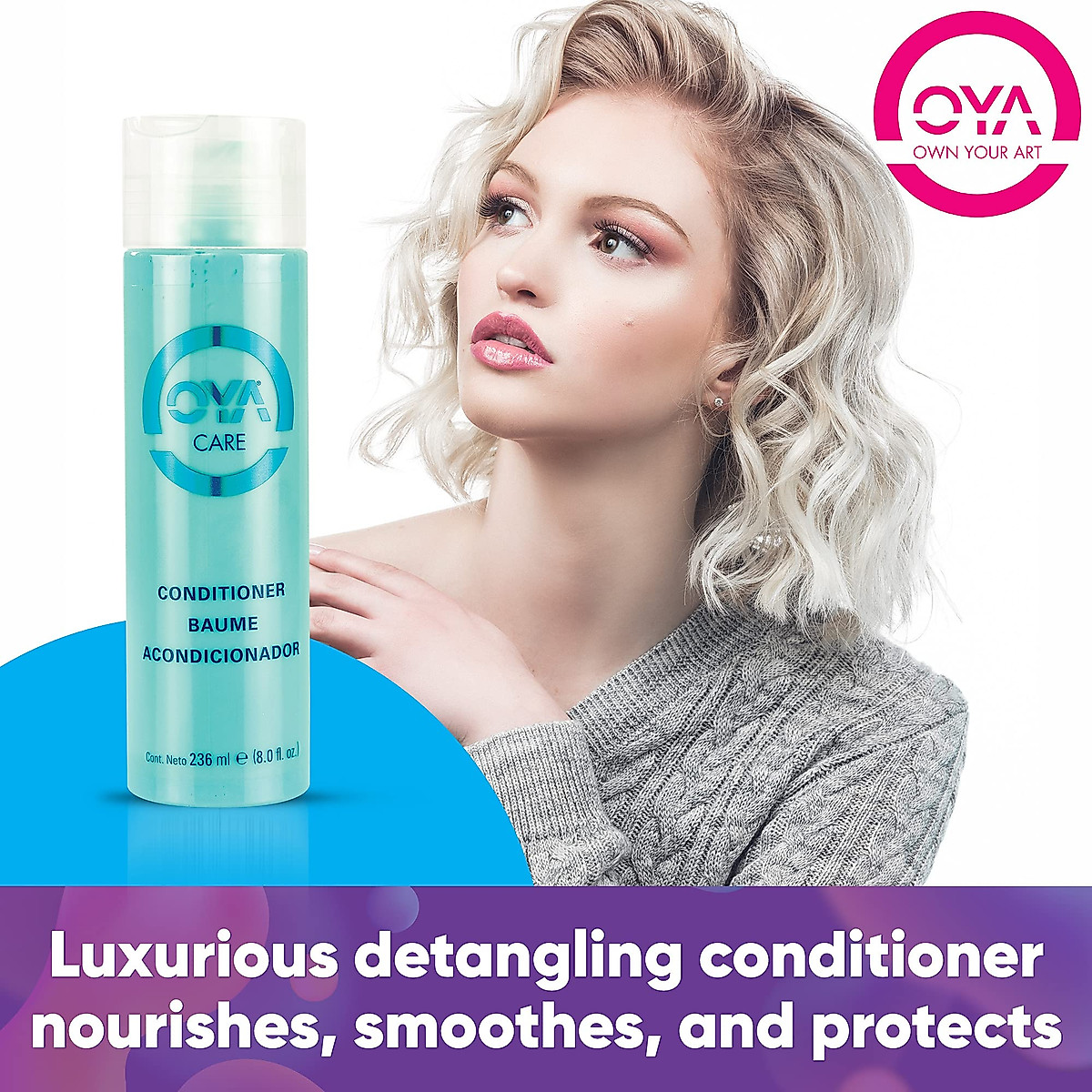 OYA Care R.O. Hair Conditioner 236 ml Daily Hair Conditioner for Damaged Dry Hair - Nourishing Sulfate Free Conditioner - Hydrating Lightweight Conditioner for Normal and Color Treated Hair