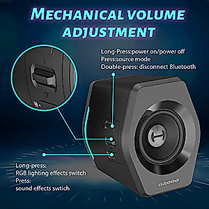Edifier G2000 32W PC Gaming Computer Speakers for Laptop Mac Desktop Computer Woofer Speakers Bluetooth USB 3.5mm AUX Inputs RGB Lights Multimedia Speakers Black