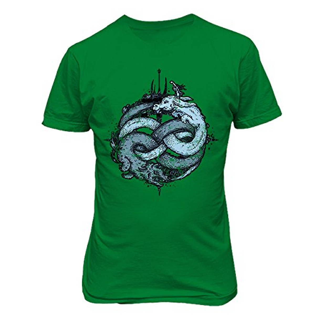 RIVEBELLA New Graphic Shirt Waaagh Grunge Style Novelty Tee Warhammer Men's T-Shirt (Green, L)