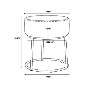 Linon Carly Metal Accent Vanity Stool in Gray