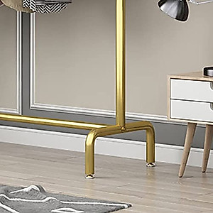 NEOCHY Clothing Display Racks, Iron Heavy-Duty Hangers, Open Bedroom, Balcony Drying Racks, Men's and Women's Display Racks, Saving Space/Golden/150X40X150Cm