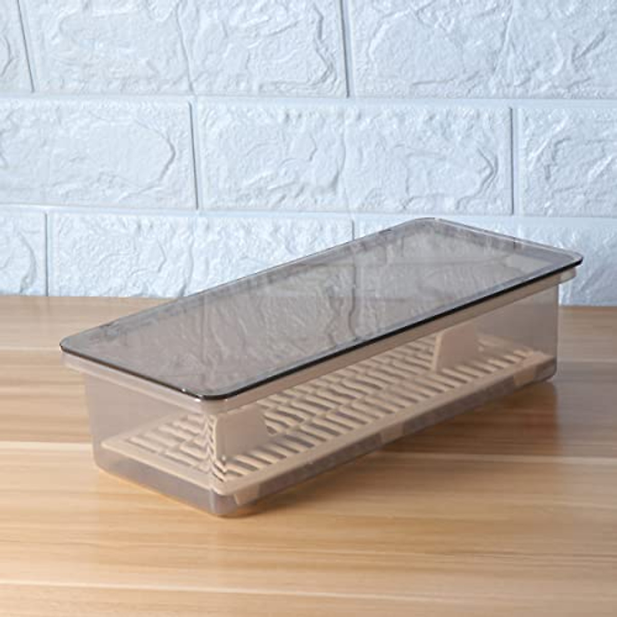 UPKOCH Flatware Tray Cutlery Storage Box plastic silverware holder drawer organizer with lid silverware tray with lid Plastic Tray Flatware Utensil Holder