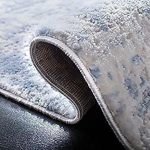 SAFAVIEH Amelia Collection 8' x 10' Grey/Blue ALA705F Modern Abstract Non-Shedding Living Room Bedroom Dining Home Office Area Rug