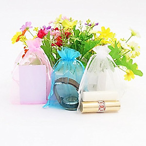 SumDirect 110Pcs 4x6 inches Mixed Color Sheer Drawstring Organza Jewelry Pouches Wedding Party Christmas Favor Gift Bags