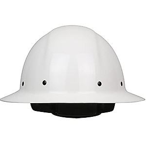 Dynamic WolfJaw Fiberglass Full Brim Hard Hat with Wheel Ratchet, 8 Point Suspension, ANSI/ISEA Z89.1 Type 1 Certified, Glass G Electrical Rating, White (280-HP1481R-01)