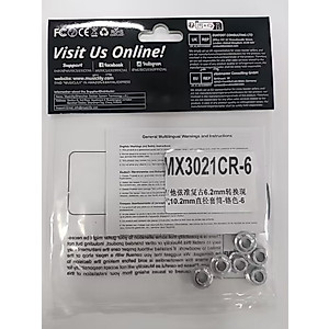 Musiclily Pro 6mm to 10mm Vintage to Modern Sized Guitar Tuner Conversion Bushings Tuning Pegs Adapter Ferrules, Chrome (Set of 6)