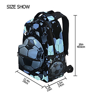 Krafig Boys Girls Kids Sport 3D Soccer School Backpacks Bookbag, Elementary School Bag Travel Backpack Daypack