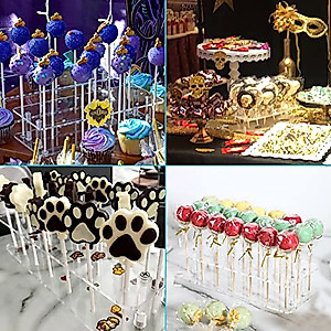 Goabroa Cake Pop Stand, 21 Holes Clear Acrylic Cakepops Display Stand, Visually Appealing Transparent 21 Holders Party Cake pop Lollipop Stand