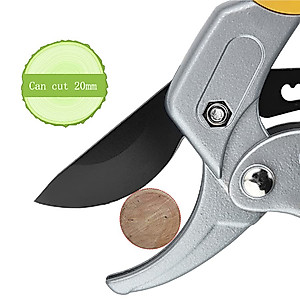 Premium Bypass Pruning Shears,Garden clippers, Gardening scissors,ratchet pruners shears, for orchard,tree, floral, live plants, arthritis weak hand gardening tools (Modern)