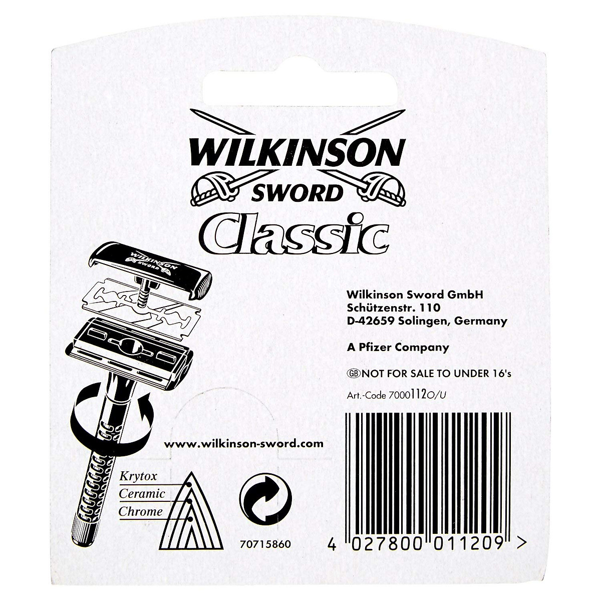 Wilkinson Sword Classic Double Edge Razor Blades, 5 Per Pack (1-Pack)
