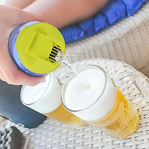 Eshylala 4 Pack Soda Can Covers Beer Cans Cover Leakproof Cap Press Type Splash Cap for Carbonated Water or Soft Drink