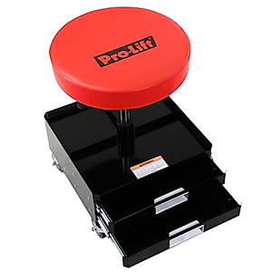 Pro-Lift C-3100 Grey Pneumatic Chair with Dual Tool Tray - 300 lb. Capacity, Pack of 1