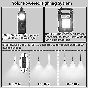 Portable Power Station,Solar Power Bank Generator,Laptop Charger with LED Light(Solar Panel Included) 4500mAh Battery 3 LED Bulbs Fm Radio,for Outdoors Indoor Camping Travel Fishing Emergency Backup