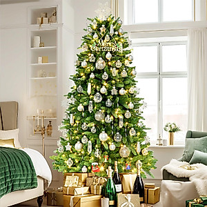 SHareconn 86pcs Shatterproof Plastic Christmas Ball Ornaments, Decorative Hanging Baubles for Xmas Tree/Holiday/Party - Champagne