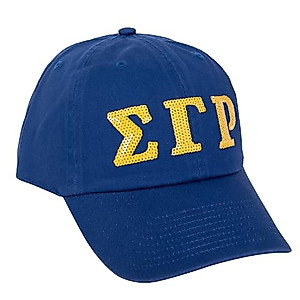 Sigma Gamma Rho Baseball Hat Brimmed Embroirderd Hats Cap Adjustable Cloth Strap Adult (Style 2) Blue