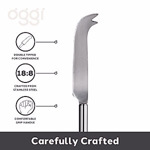 Oggi Bartender Knife, 9.5" / 24cm Bar Knife, Stainless Steel Handle, Double Tipped Stainless Steel Blade, Bar Cart Accessories, Bartender Accessories, Cocktail Kit
