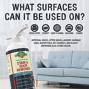 Pawstruck Professional Strength Stain & Odor Remover - Natural Enzyme Cleaner (Bulk 32oz) for Dog & Cat Urine, Waste, Wine, Blood, Vomit, etc. Safe & Effective Pet Smell Eliminator for Carpet, Hardwood & More