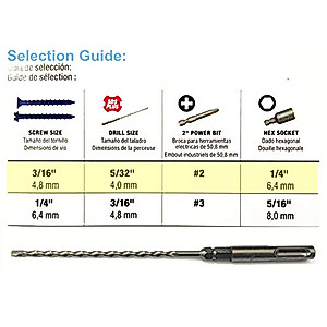 24PC, 3/16" x 7" with 1/4" SDS Plus Hex Rotary Hammer Drill Bits for Concrete Screw, Rotary Drill Bit 3/16, Sds Plus Bits (3/16 x 7,24)