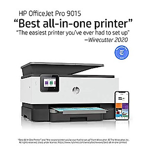 HP OfficeJet Pro 9015 All-in-One Wireless Color Printer, with Smart Home Office Productivity, HP Instant Ink, Works with Alexa (1KR42A)