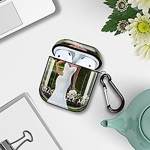 Custom AirPods 2 & 1 Case, Design Your AirPods Case with Photo/Text/Name, Top and Bottom Separated Hard PC Shockproof Protective Personalized Keychain Airpods Cover for Men and Women