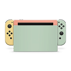 Tacky Design Color Blocking Skin Compatible with Nintendo Switch Skin Wrap Cover, Green Colorwave Skin for Nintendo Switch Stickers, Premium Vinyl 3M Full Wrap Decal.