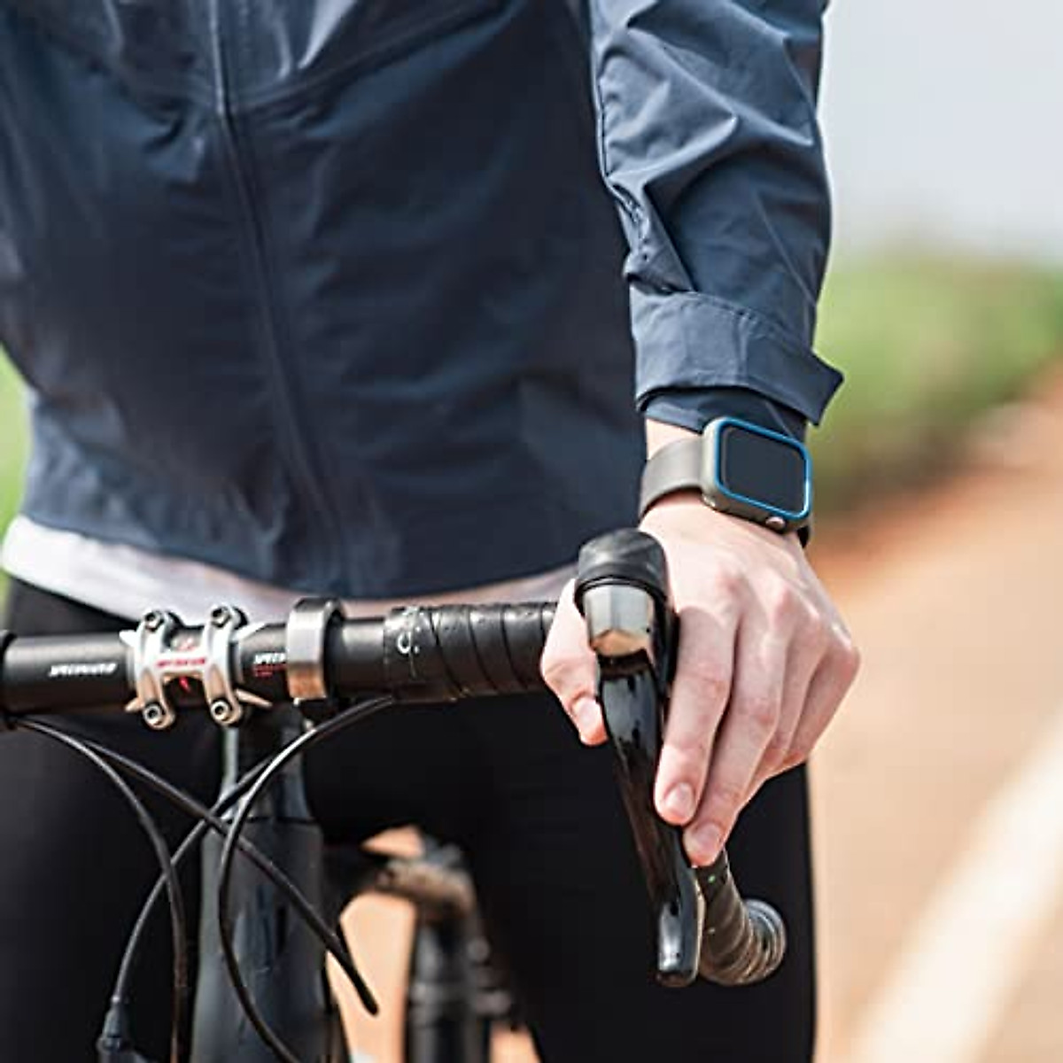 RHINOSHIELD Bumper Case Compatible with Apple Watch 9/8 / 7 - [45mm] | Slim Protective Cover - Lightweight and Shock Absorbent, Non-Slip - Black