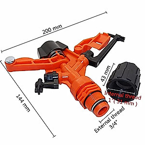 YFQHDD 2 Pc Agriculture Adjustable Rotating Water Nozzle 1" Female Thread-3/4 Male Thread Irrigation Sprinkler Garden Sprayer