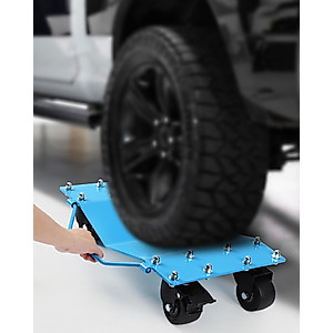 GARVEE Car Dolly Set of 4 with 8000 lbs Capacity, Manganese Steel Heavy Duty Car Mover Wheel Dollies with Antiskid Plate & 360 Degree Rotatable Wheel, 16"*13", Blue