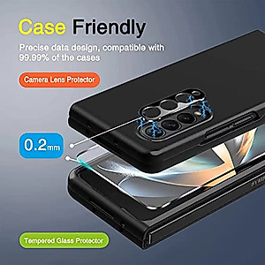 Milomdoi [9-in-1] for Samsung Galaxy Z Fold 4 5G Screen Protector [3 Pack Inside and 3 Pack Front] With 3 Pack Tempered Glass Camera Lens Protector with Mounting Positioner Accessories No bubbles