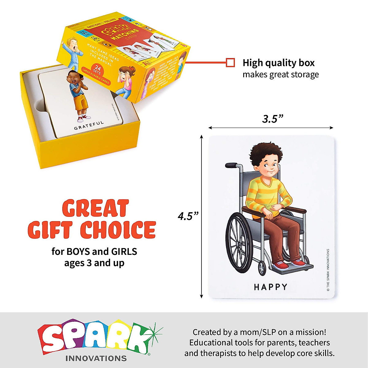 Feelings and Emotions Flash Cards - Memory Game, Social Skills Games, Emotions Cards, Feelings FlashCards, Empathy Game Homeschooling Materials, Preschool Games, Therapy Games for 3 Year Olds and Up