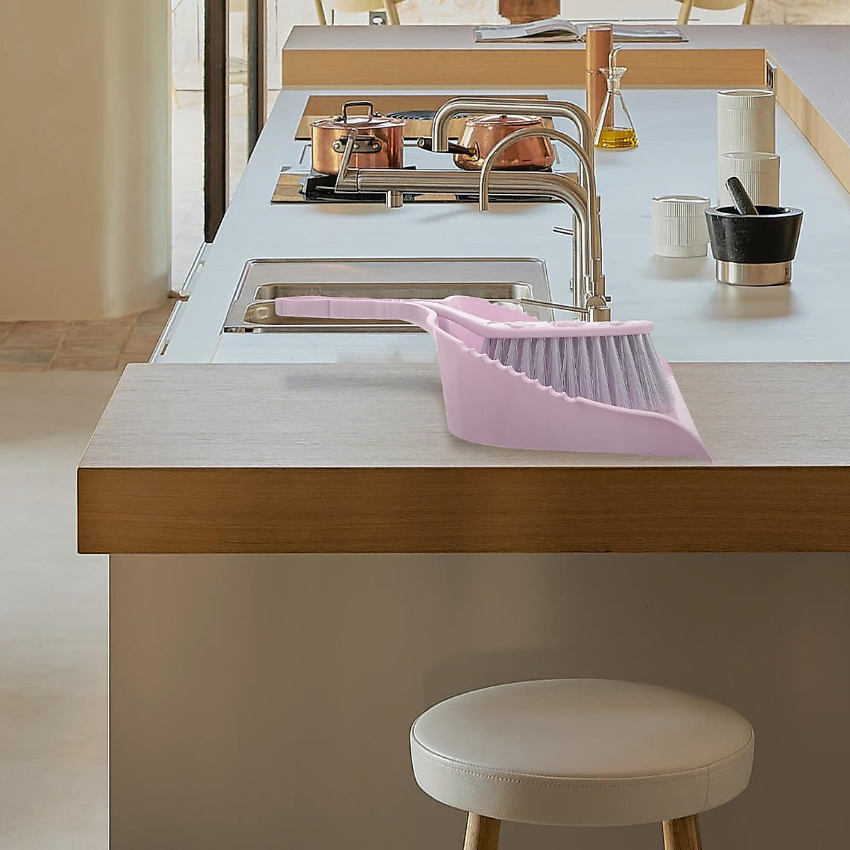 NOLITOY Small Broom and Dustpan Set, Mini Dust Pan and Brush Set, Handheld Dust Pan with Cleaning Brush Combo for Home, Table, Countertop, Sofa