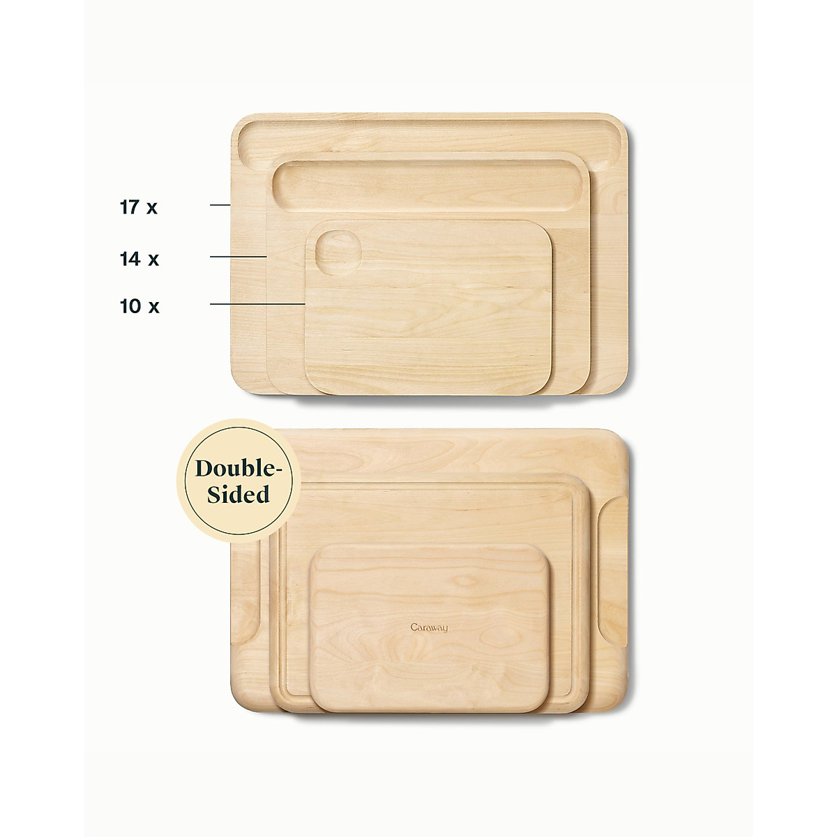 Caraway Cutting Board - Medium (14 x 10”) - Double Sided Wood Cutting Board - Made From FSC-Certified Birch Wood - Food-Safe Mineral Oil & Wax Finish