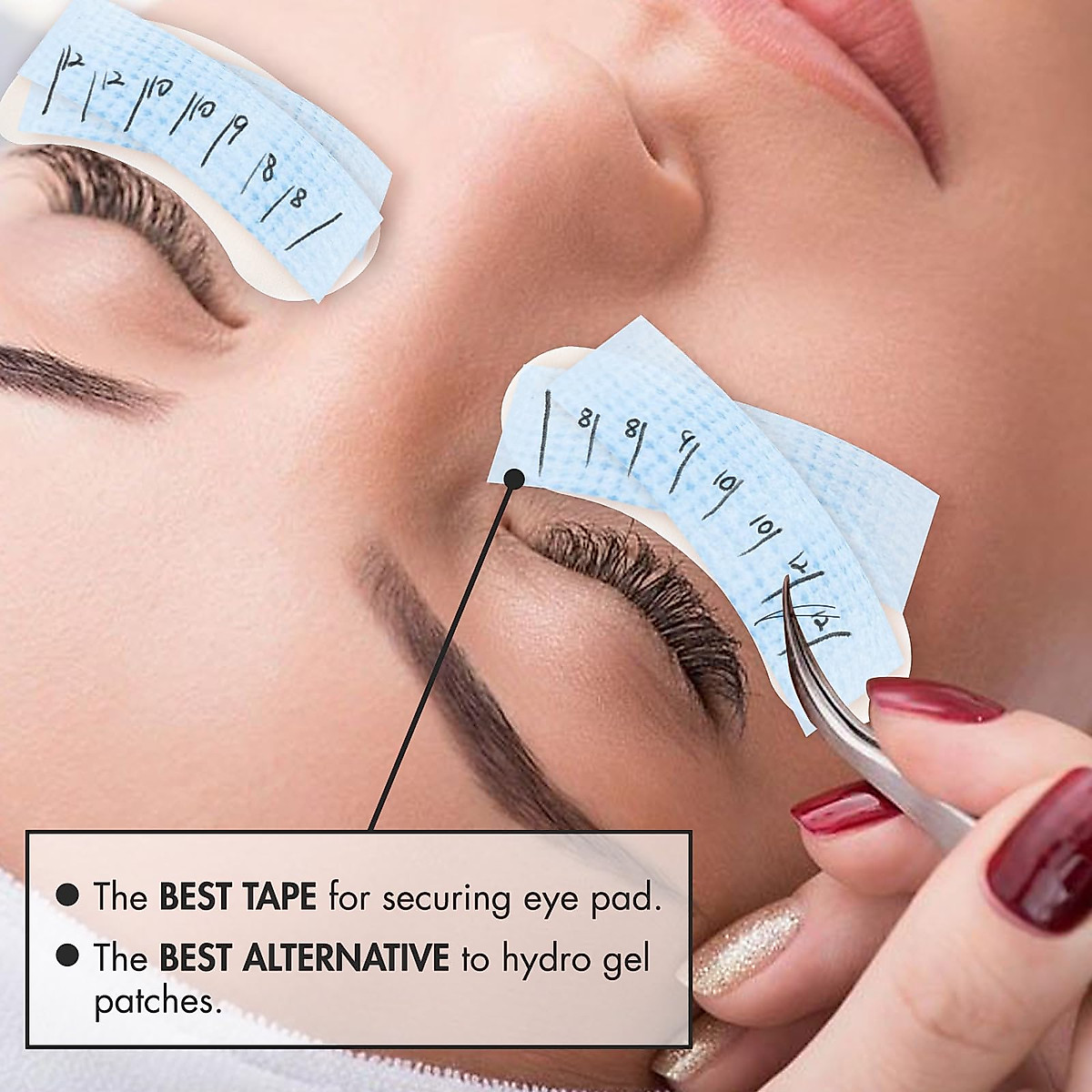 Embagol Lash Tape for Eyelash Extensions Blue Eyelash Tape for Extensions Sensitive Silicone Gel Easy Tear Breathable Medical Microporous Eyelash Extension Tape (0.98in 3.9yd, 1 Roll)