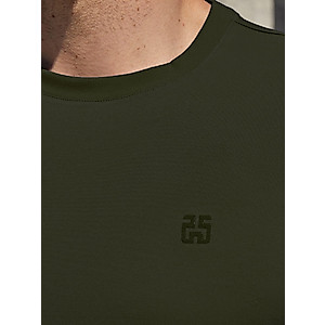 2 Pack Men's Performance T-Shirt Wrinkle-Resistant Quick Dry Short Sleeve Moisture Wicking UPF 50+ Sun Protection Sports(Black Army Green,M)