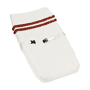 Sweet Jojo Designs Ivory Boho Bohemian Boy Girl Baby Changing Pad Cover Infant Newborn Diaper Table Change Mat Sheet Off White Farmhouse Shabby Chic Designer Modern Rust Tassel Fringe Macrame Cotton