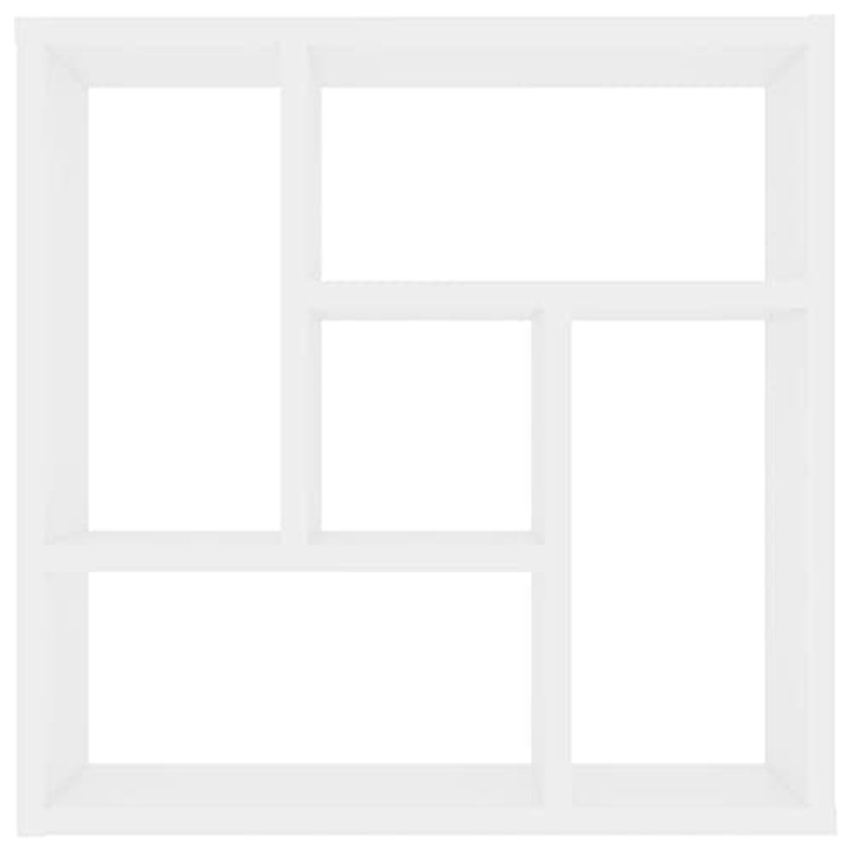 Queen.Y Floating Shelves, Wall Mounted Cube Storage Shelf with 5 Compartments, Storage Display Shelf Decor Fruniture, Wooden Wall Shelf, White