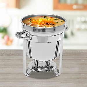TFCFL Chef Soup Warmer, 7L/7.4Qt Stainless Steel Soup Chafer Catering Supplies Food Warmer for Catering Events, Parties, Wedding Banquets