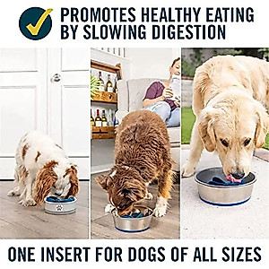Spiral Slow Feeder Insert Slow Feeder Dog Bowls,Turn a Dog Bowl or Dog Dish into a Dog Bowl Slow Feeder (Alternative to Dog Puzzle Feeder, Lick Mat,Dog Slow Feeder to Slow Down Eating