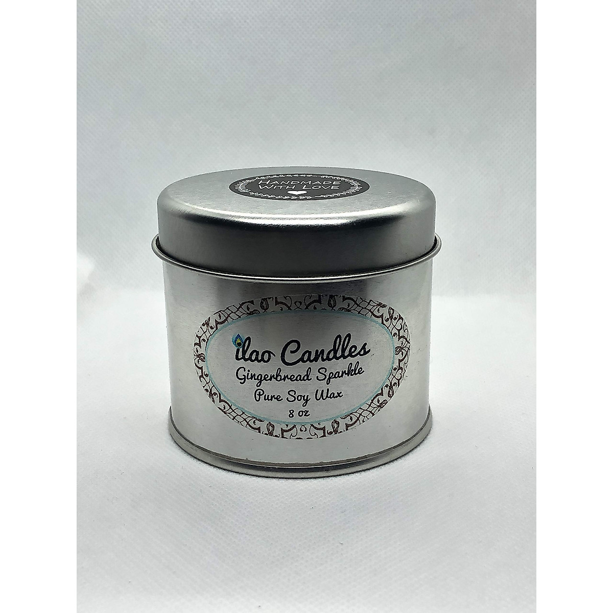 Gingerbread Sparkle 8 oz Tin Jar Pure Soy Wax Candle | Hand Poured in the USA